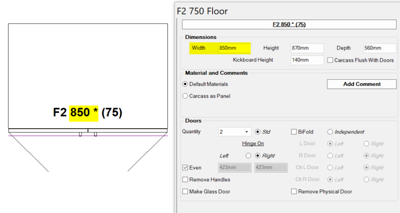 Cabinet Label Display - CabMaster Software
