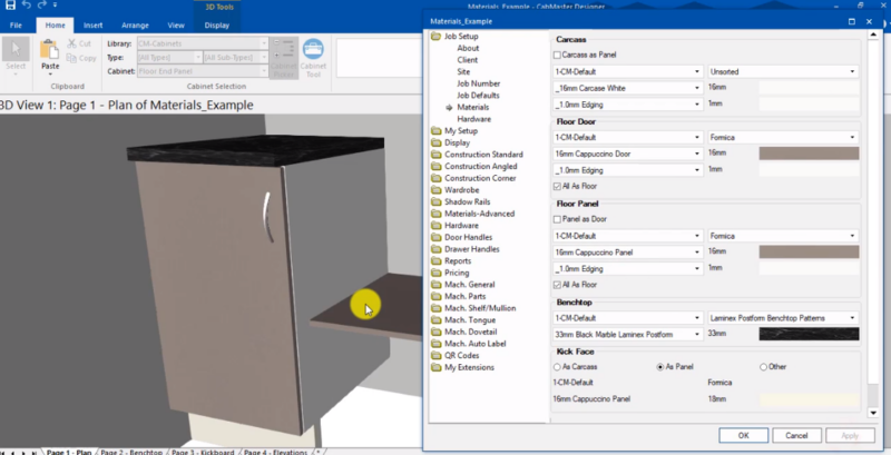 Creating New Materials - CabMaster Software