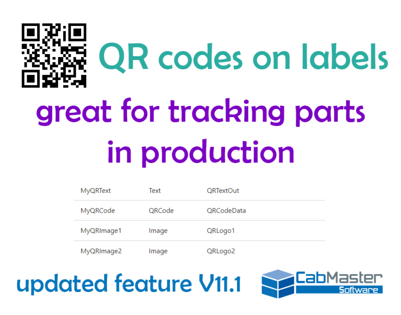 QR Codes on Labels - CabMaster Software