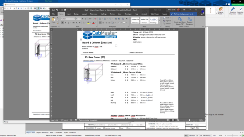 Exporting from Reports - CabMaster Software