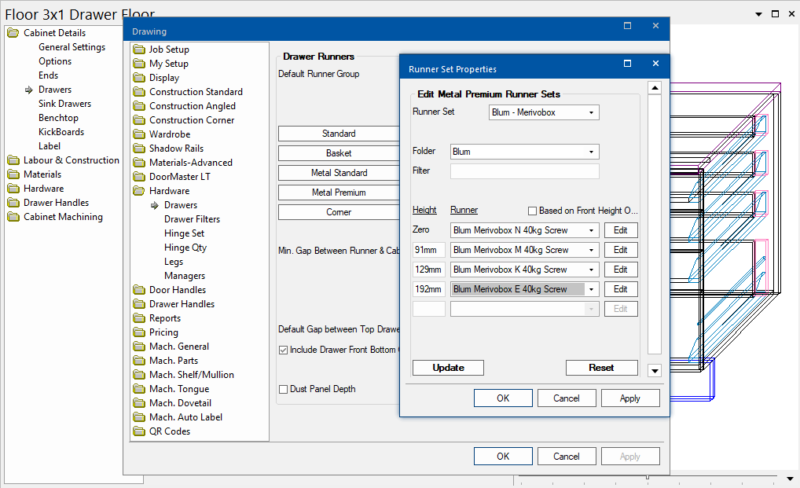 Drawer Runner Sets Explained - CabMaster Software