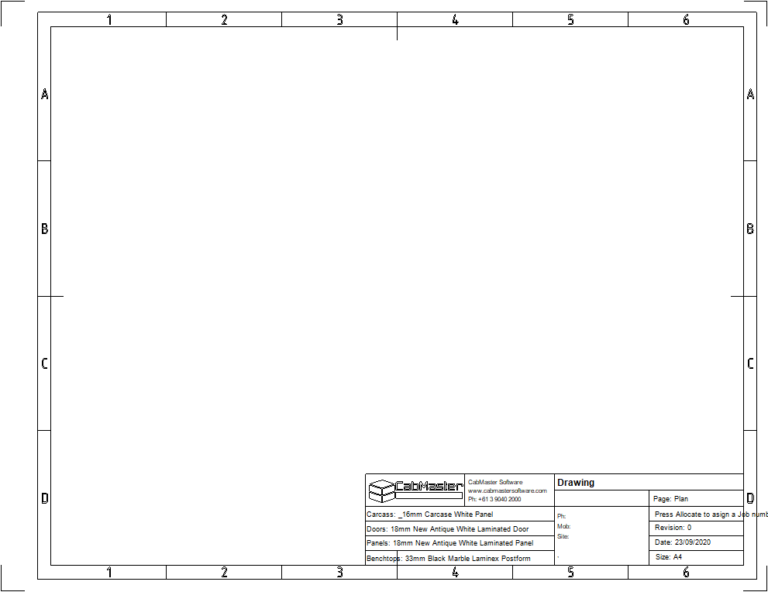 Letter Landscape Template - CabMaster Software