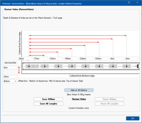 New in V12: Comprehensive Drawer Runner Editor - CabMaster Software